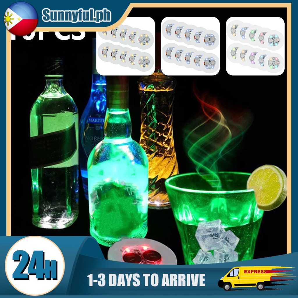 10Pcs 6cm/2.36in Light Up Coasters with Multiple Light Modes Cool LED ...