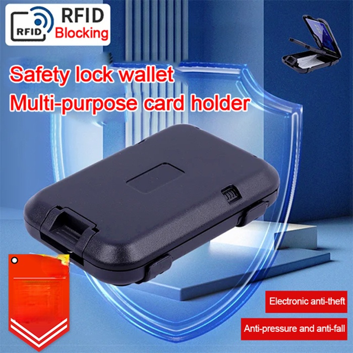 RFID security lock multi-function card holder aluminum bank card holder ...
