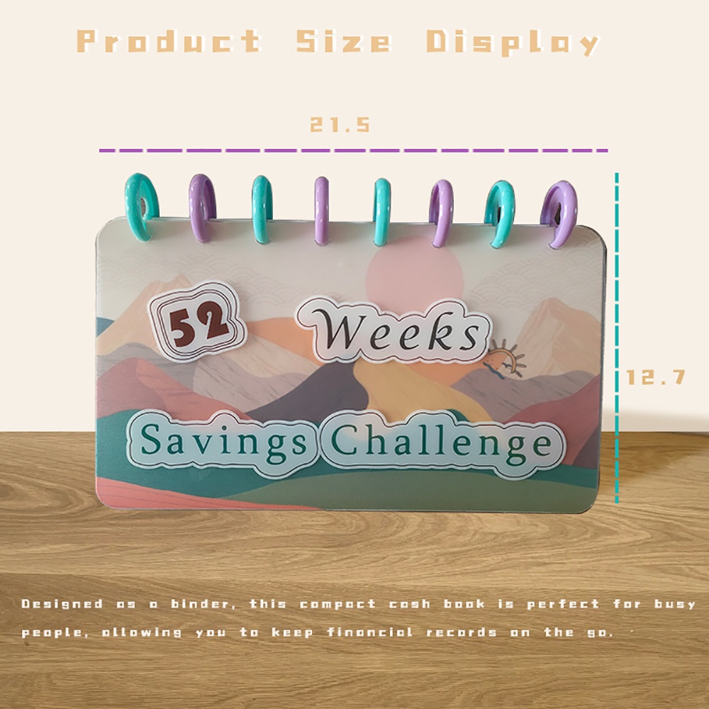 52 Week Savings Challenge Notebook PVC Waterproof Budget Binder Family ...