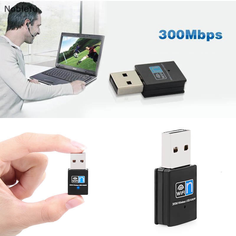 [Noblefu] 300Mbps Mini Wireless USB Wifi Adapter for Desktops Laptops Windows 10 / 8 / 7 NEW ...