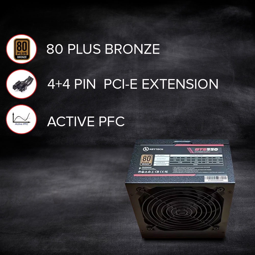 EasyPC | Keytech BTS 450 | 550 | 650| 750watts power supply| ATX ...