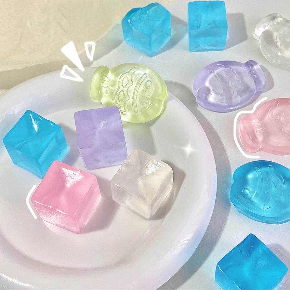 10pcs/Set Ice Cube Squishy Toys TPR Ice Block Mochi Squishy Fidget Toys ...