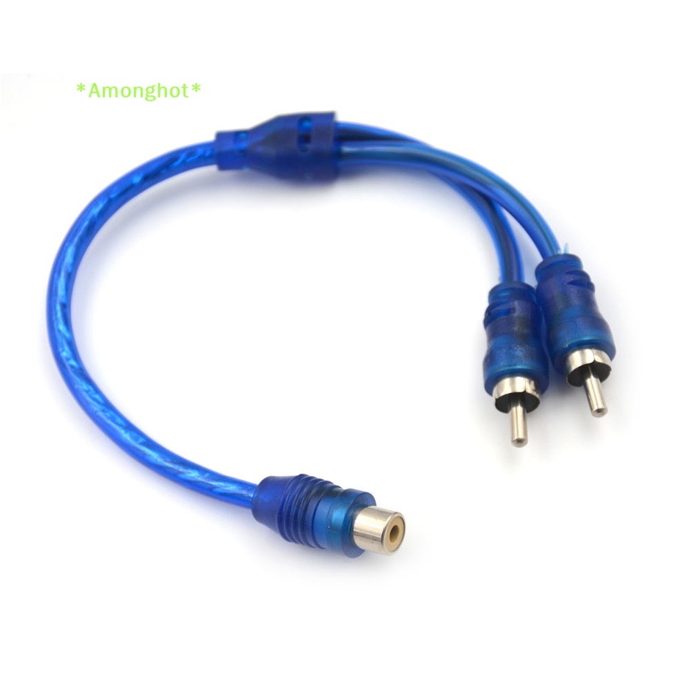 Amonghot> 1 RCA Female To 2 Male Splitter Stereo Audio Y Adapter Cable ...