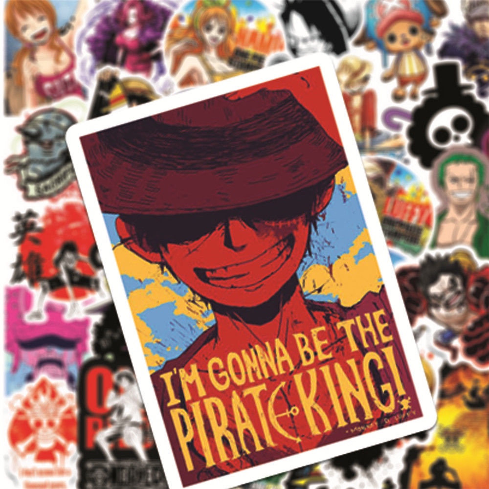 100 Sheets of High-Quality One Piece Anime Stickers Luffy Zoro Creative ...