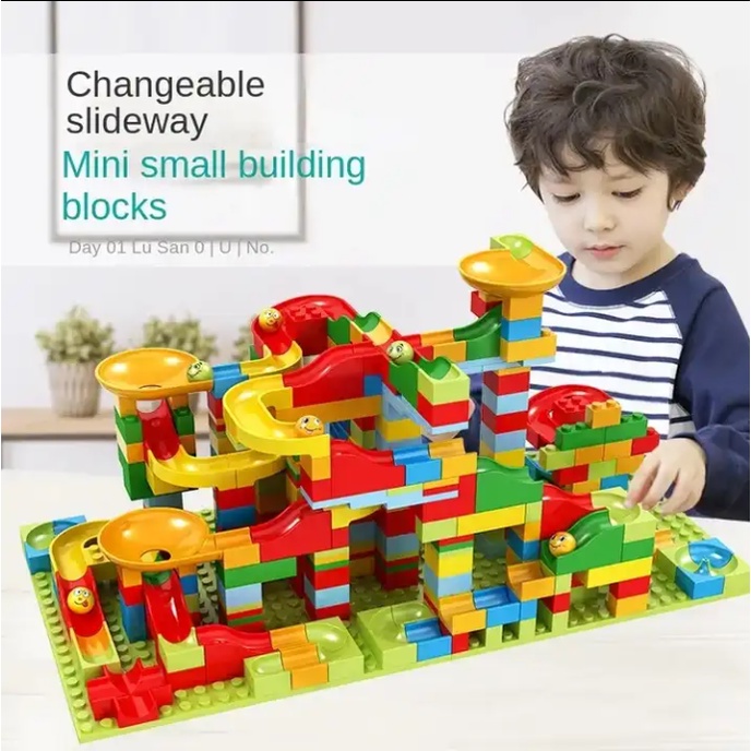 Funnel Slide Building Blocks Marble Runway DIY Assembled Building Blocks Children's Toys ...