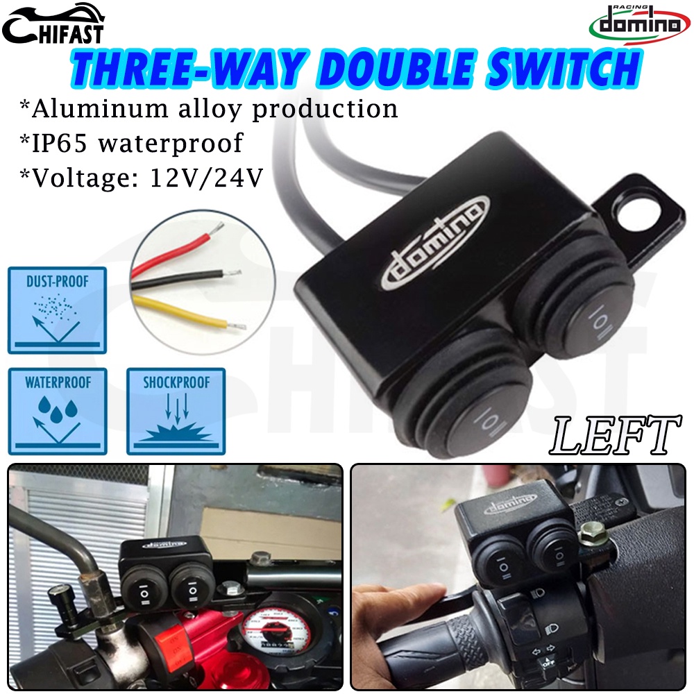 HIFAST Domino Dual 3 Way Switch Waterproof Side Mirror Mount Mini ...