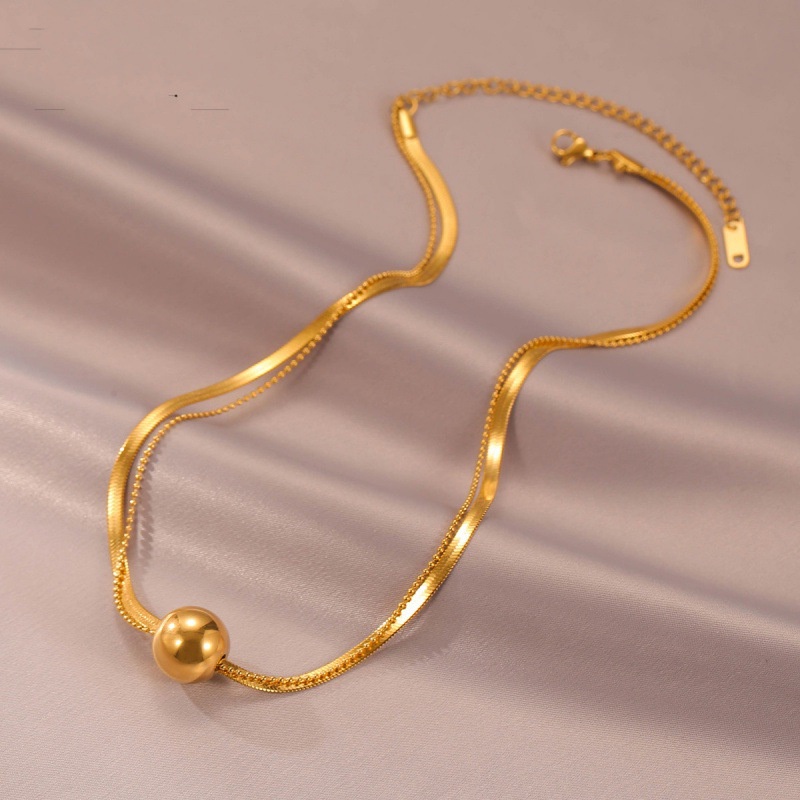Original 18K Saudi gold pawnable Lucky Round Ball Double layered Snake ...