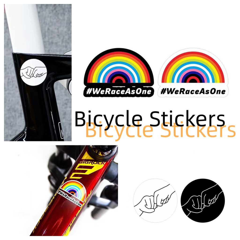 1Set Bike Frame Stickers Rainbow Punch Bicycle Decals Personalized Top ...