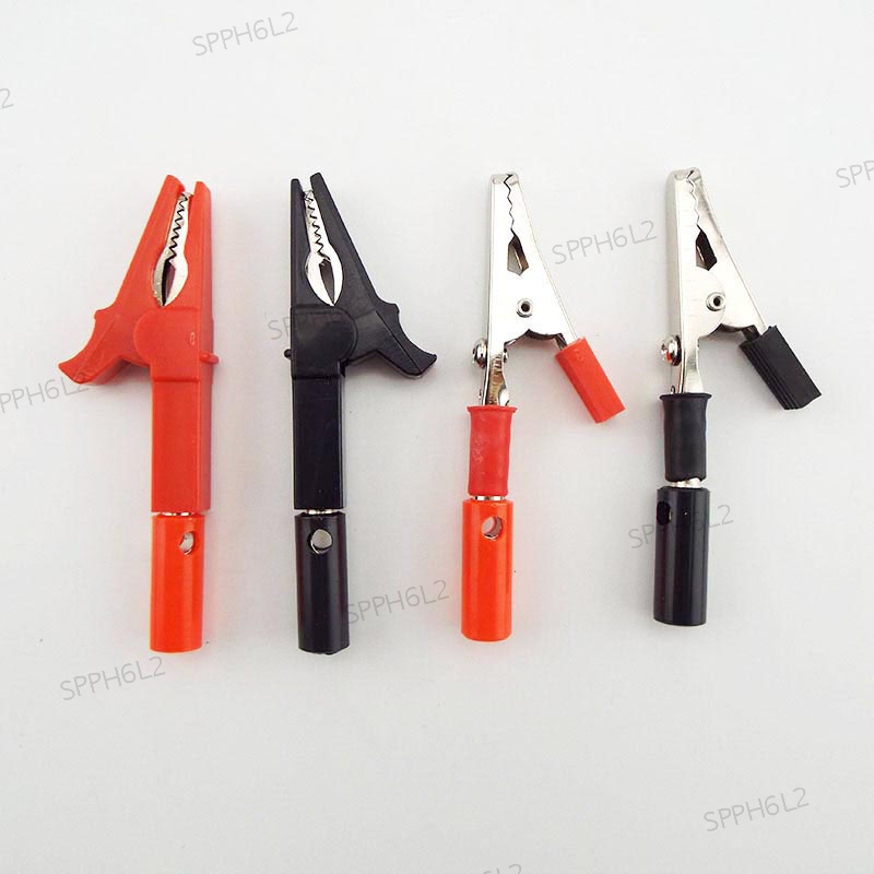 4mm Electric DIY Banner Plug and Crocodile Clamp Probe Alligator Clip ...
