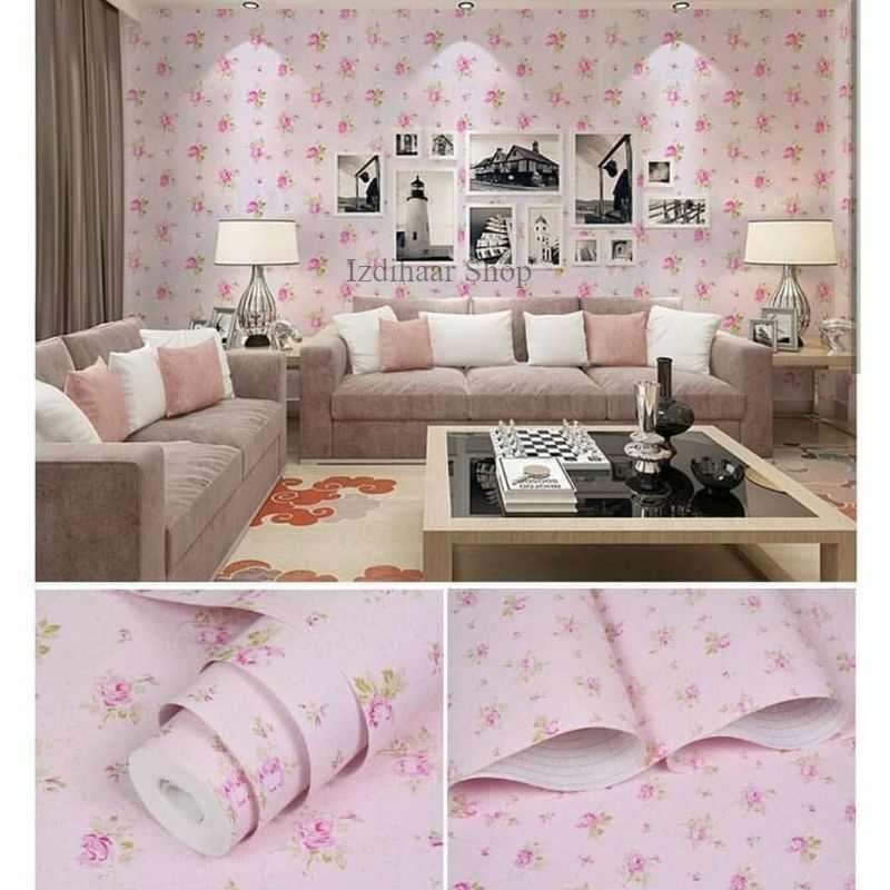 Wallpaper For Walls With pink Motifs 10m x 45cm | Shopee Philippines