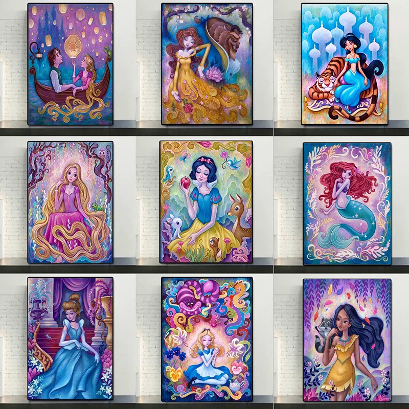 Disney Princess Posters Prints For kids Bedroom Snow White Alice ...