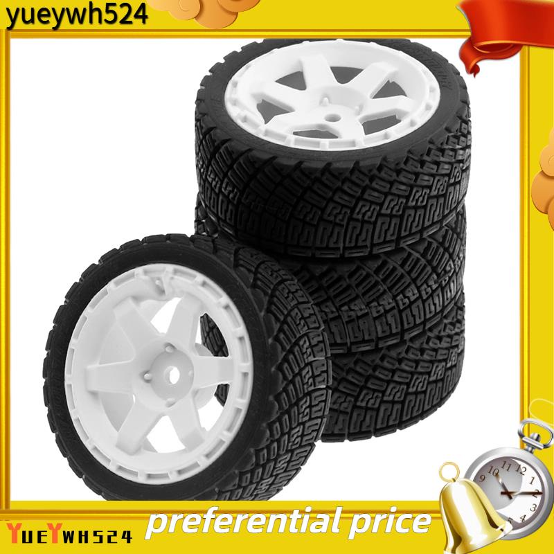 【yueywh524】4Pcs 67mm Rubber Tire Wheel Tyre 12mm Hex for Tamiya TT02 ...