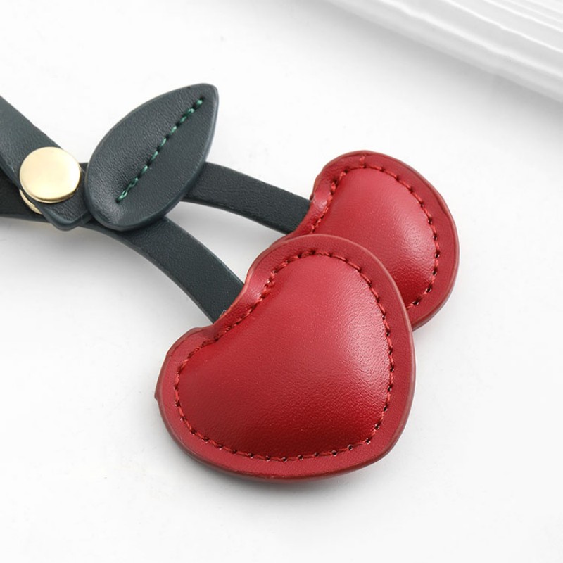 New Cute 3D Peach Heart Cherry Cherry Cherry Car Key Chains Red Pink ...