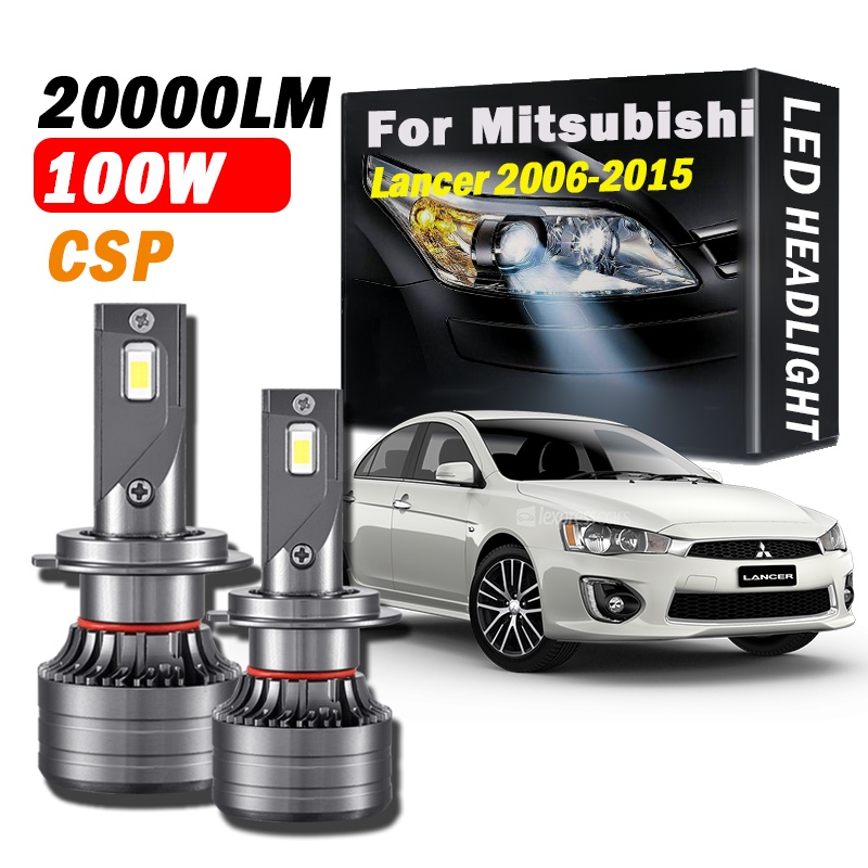 LED Car Headlight 100W 20000LM CSP Lights Auto Bulbs For Mitsubishi ...