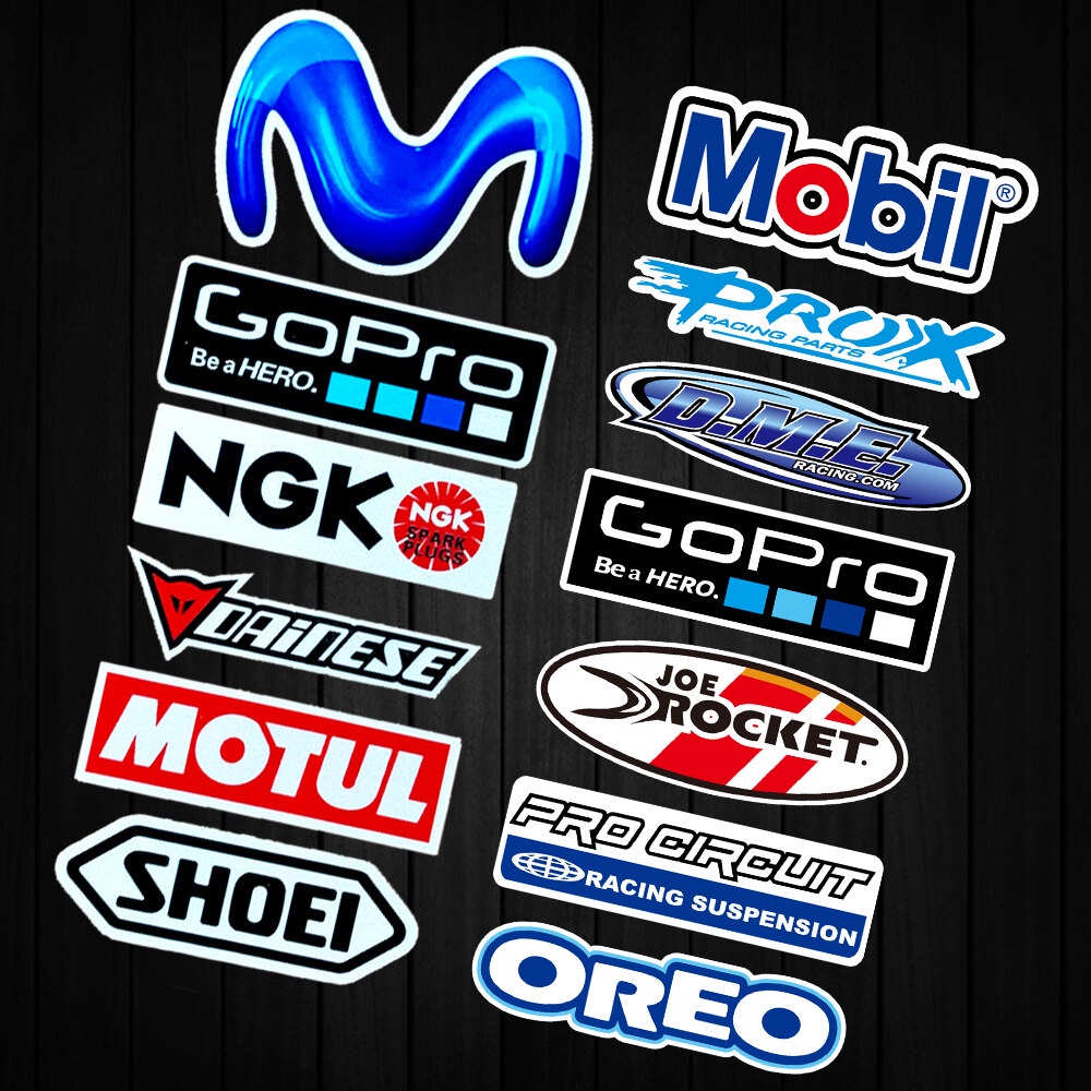 Reflector Motorcycle Sponsor Logo Vinyl Glossy Top Box Sticker for ...