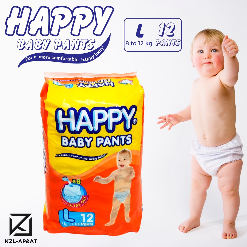 KZLA Happy Baby Pants Ultra Dry 12 Pants L 8 to 12 kg | Shopee Philippines