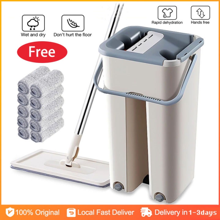 Automatic Mop for floor Flat Mop Self Wash Squeeze Dry Floor Mop 2in1 ...