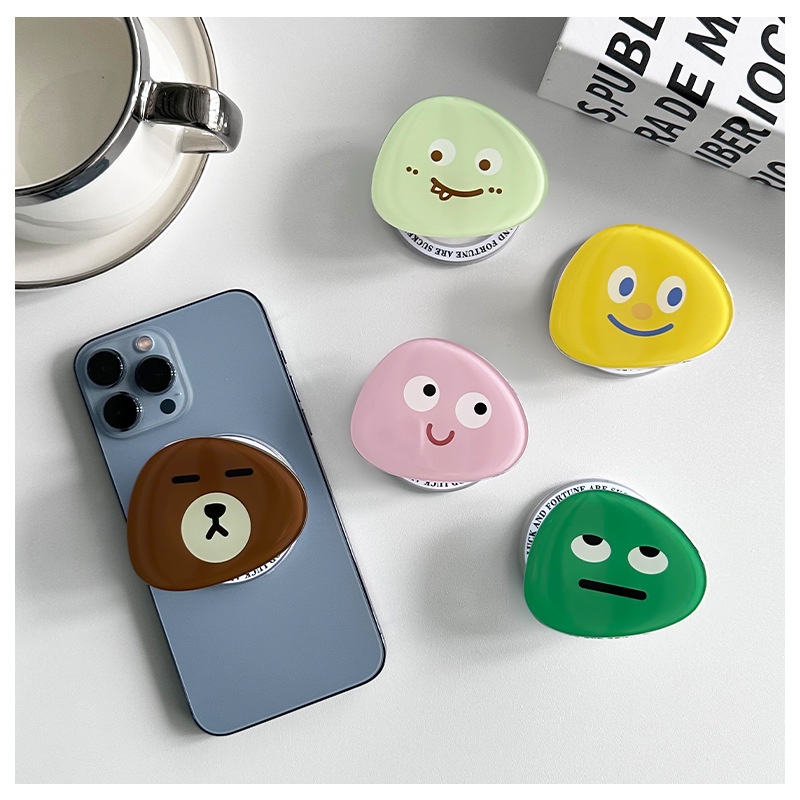 Magnetic Phone Grips Cartoon Color Finger Ring Holder Plain Clear ...