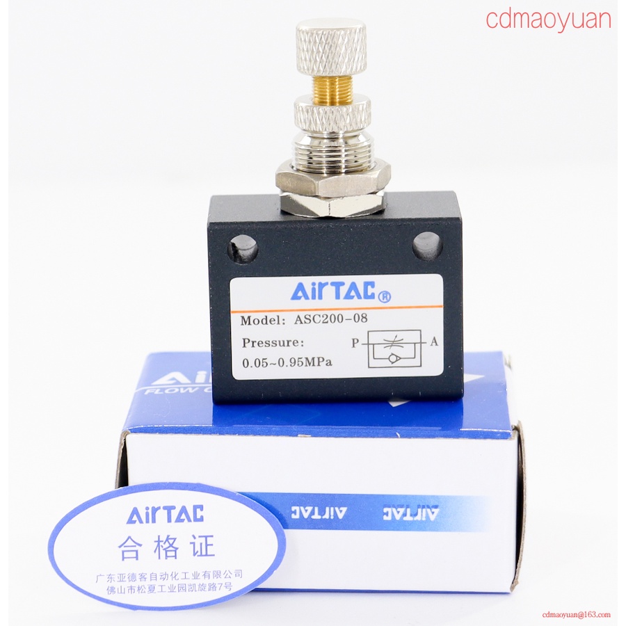 Airtac One-Way Throttle Valve ASC-06-08-10 ASC100-06 ASC200-08 ASC300-10-15 Flow Control Speed ...