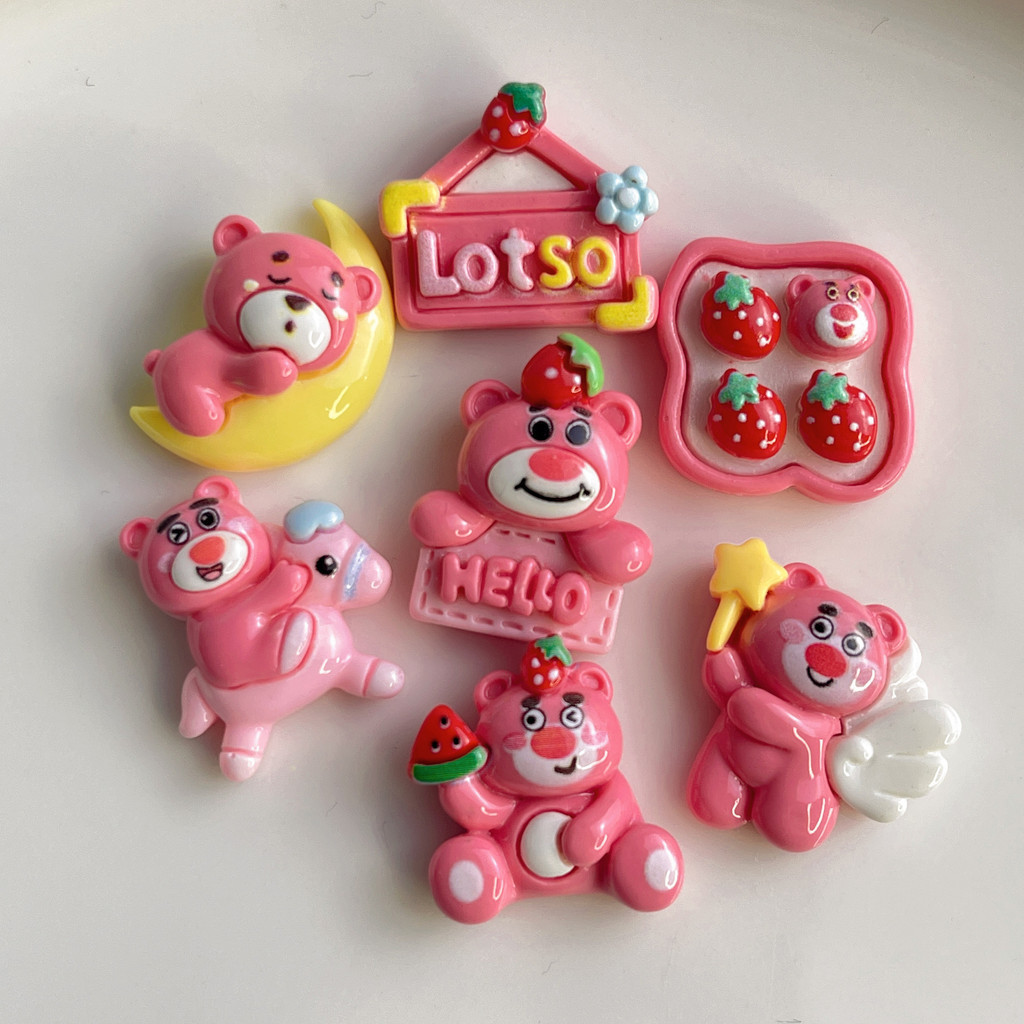 7PCS Lotso Bear Strawberry Resin Charms for DIY (7-302) | Shopee ...