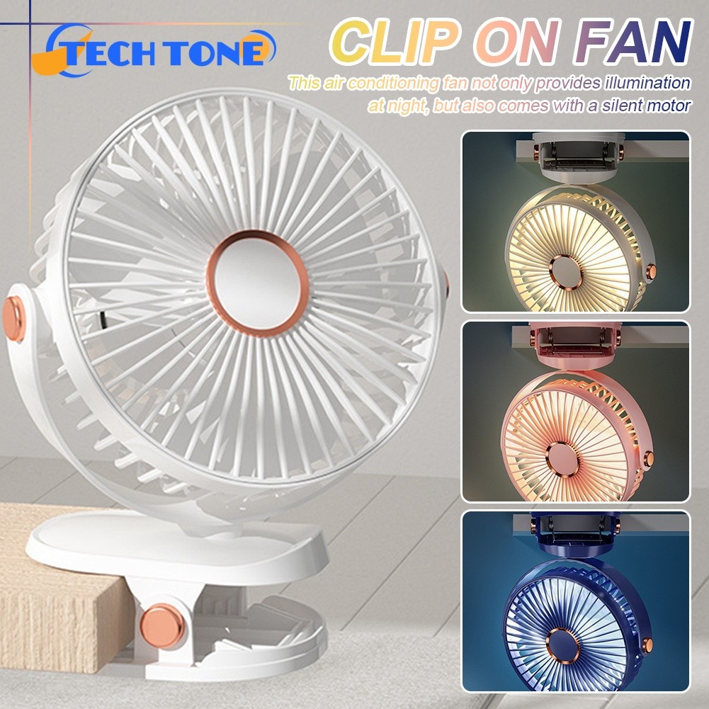 Desk Fan Light Mini Rotating Clip Fan Clip Fan Portable Outdoor ...