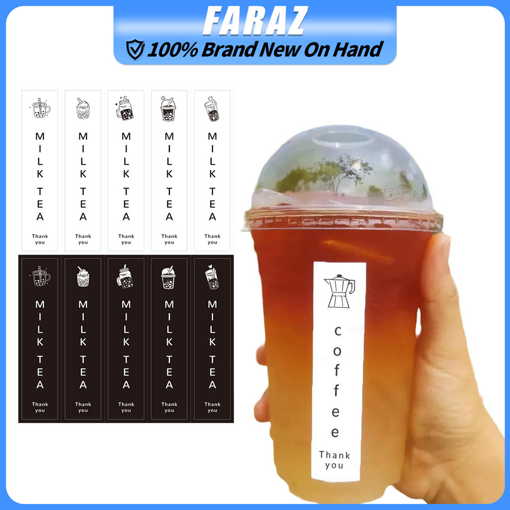 Black White Rectangular Sticker 10Pcs/Pack Ins Style Coffee Cup Sticker ...