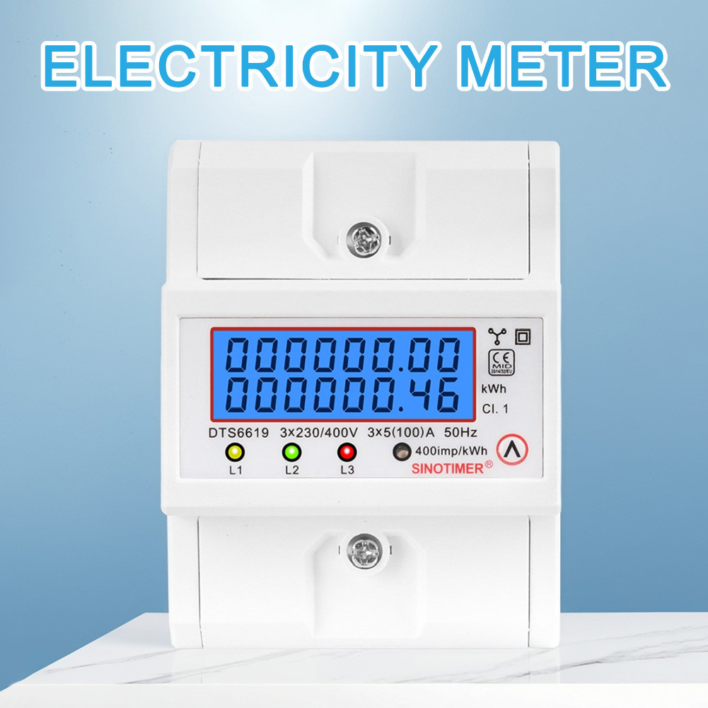 Din Rail 3 Phase 4 Wire Energy Meter Wattmeter Electricity Usage Monitor Meter [Dreamall8.ph ...