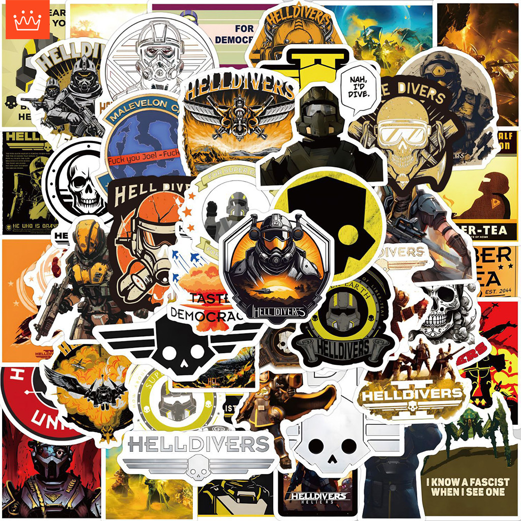 J· Helldivers Stickers Set Video Games Graffiti Waterproof Decals Pack ...