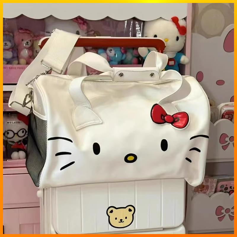 Ready stock Cartoon cut big bag one shoulder bow Hello Kitty portable ...