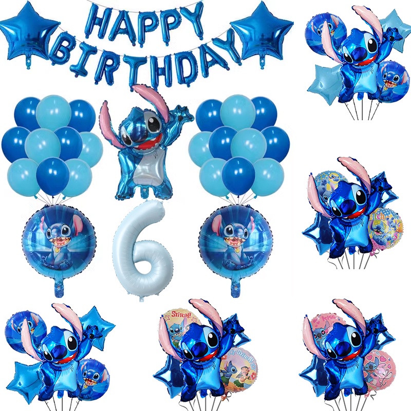 Cartoon Lilo & Stitch Theme Balloon Set Party Decoration HAPPY BIRTHDAY ...