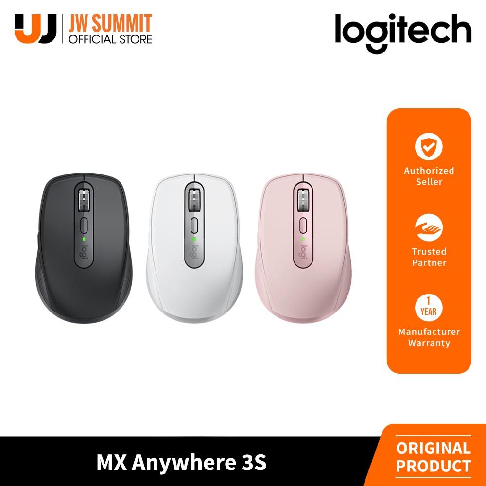 Logitech MX Anywhere 3s 8000 DPI Multi-Device Multi OS Compact Wireless Performance Mouse ...