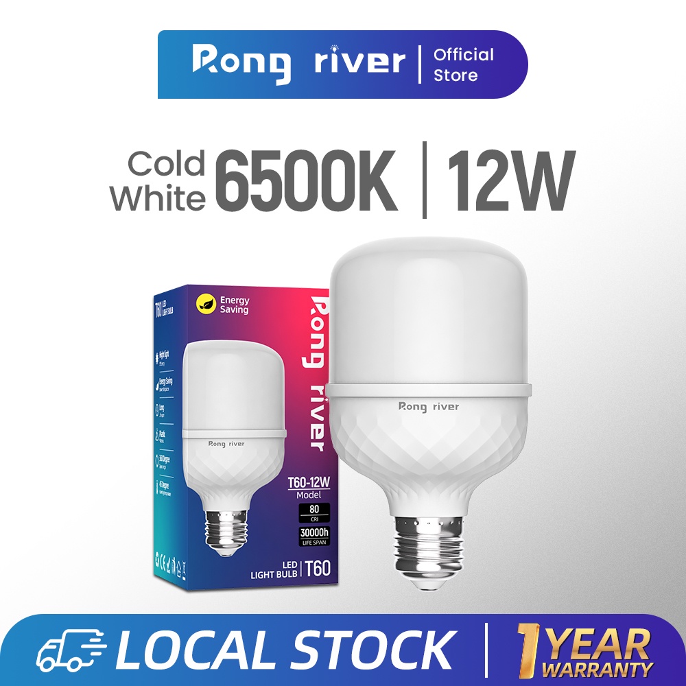 RONG RIVER E27 24W 18W 12W LED Light Bulb(E27,White 6500K) | Shopee ...