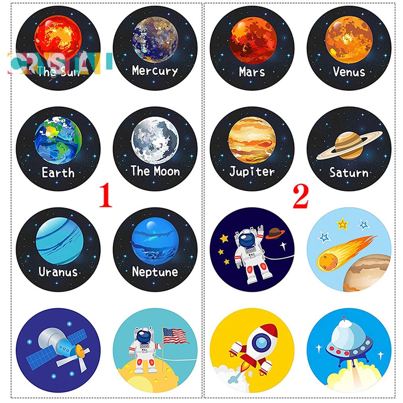 Crystal- 500Pcs/roll Space Planet Stickers For Kids Children Classic ...