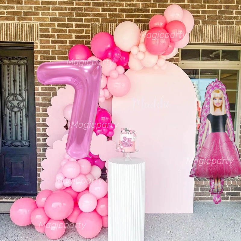 Barbie Doll Balloons Rose Red Latex Balloon Garland Arch Kit 1-9th ...