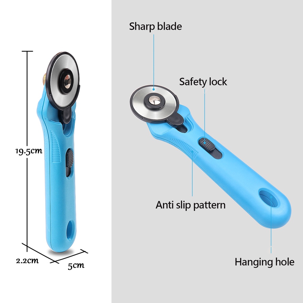 Ring Edge Handheld Cloth Cutting Wheel Knife 45mm Roller Paper Cutter ...