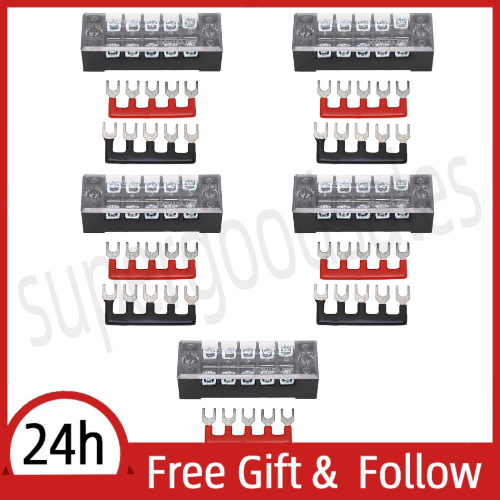 Supergoodsales Bus Bar 5 Terminals 600V Flame Retardant PC Plated ...