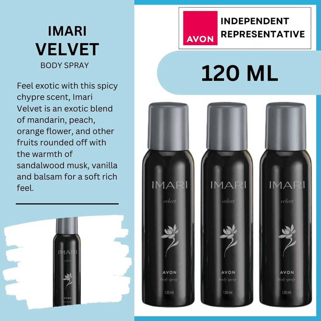 AVON IMARI Velvet Body Spray 120ml | Shopee Philippines