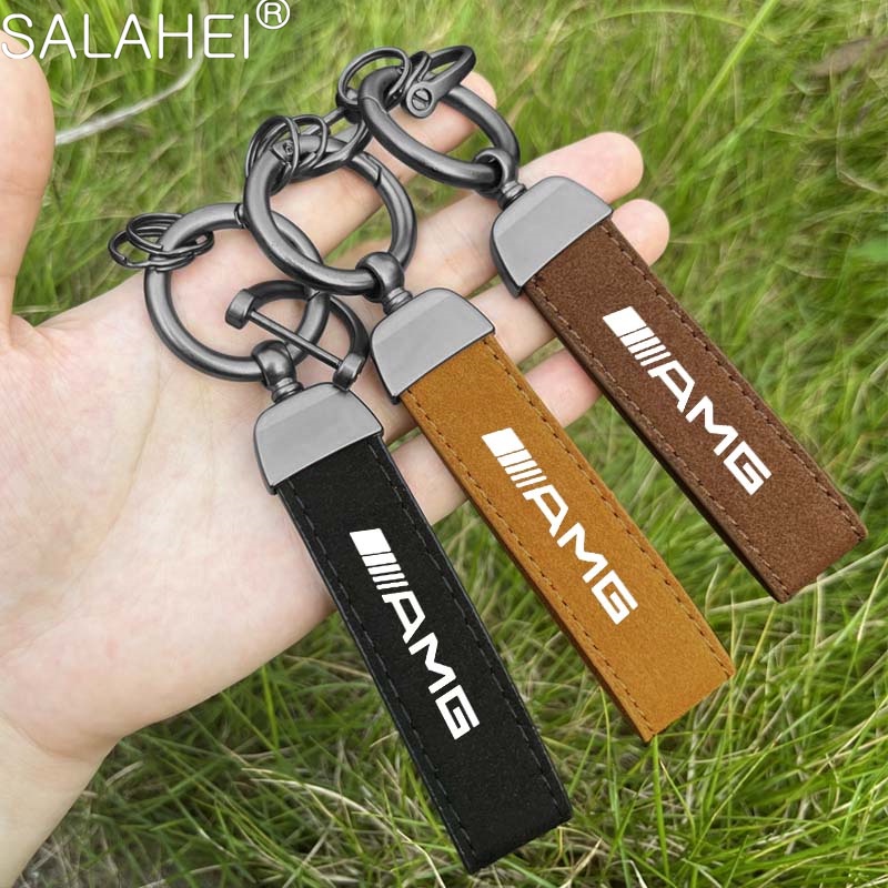 High-Grade Suede Leather Motorcycle Keychain Gift For AMG Logo W176 ...