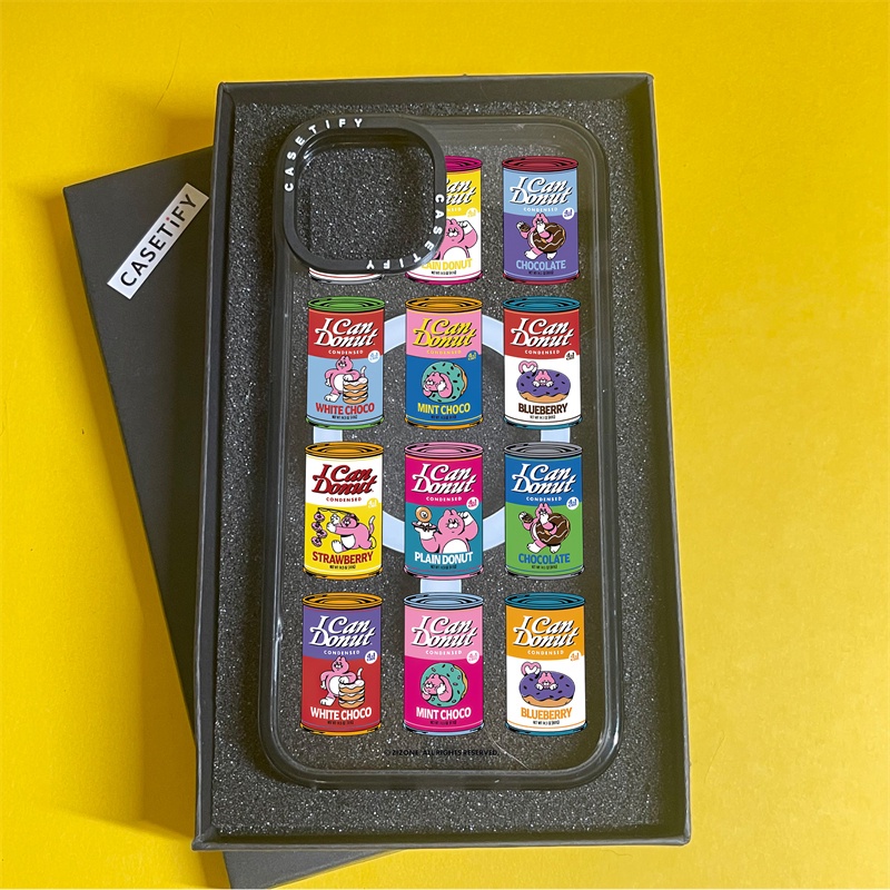 CASETiFY X 12 CAN DONUTS Magnetic suction Black Edge Clear Sideband ...