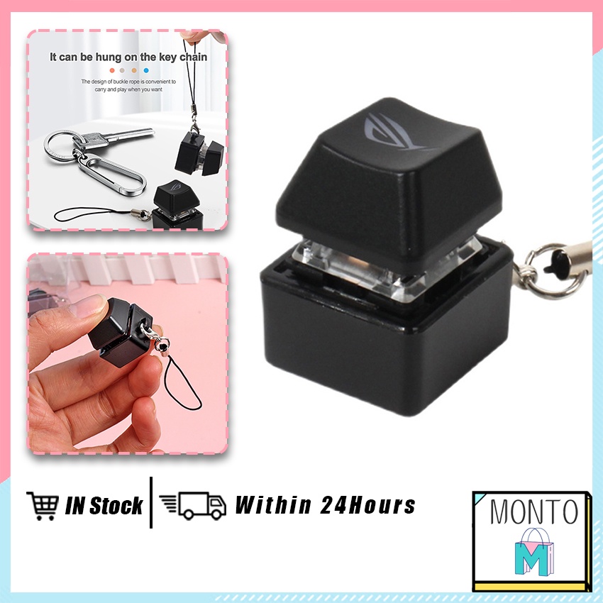 ROG Keycap Keychain RGB LED Mechanical Keyboard Keychain Decompression ...