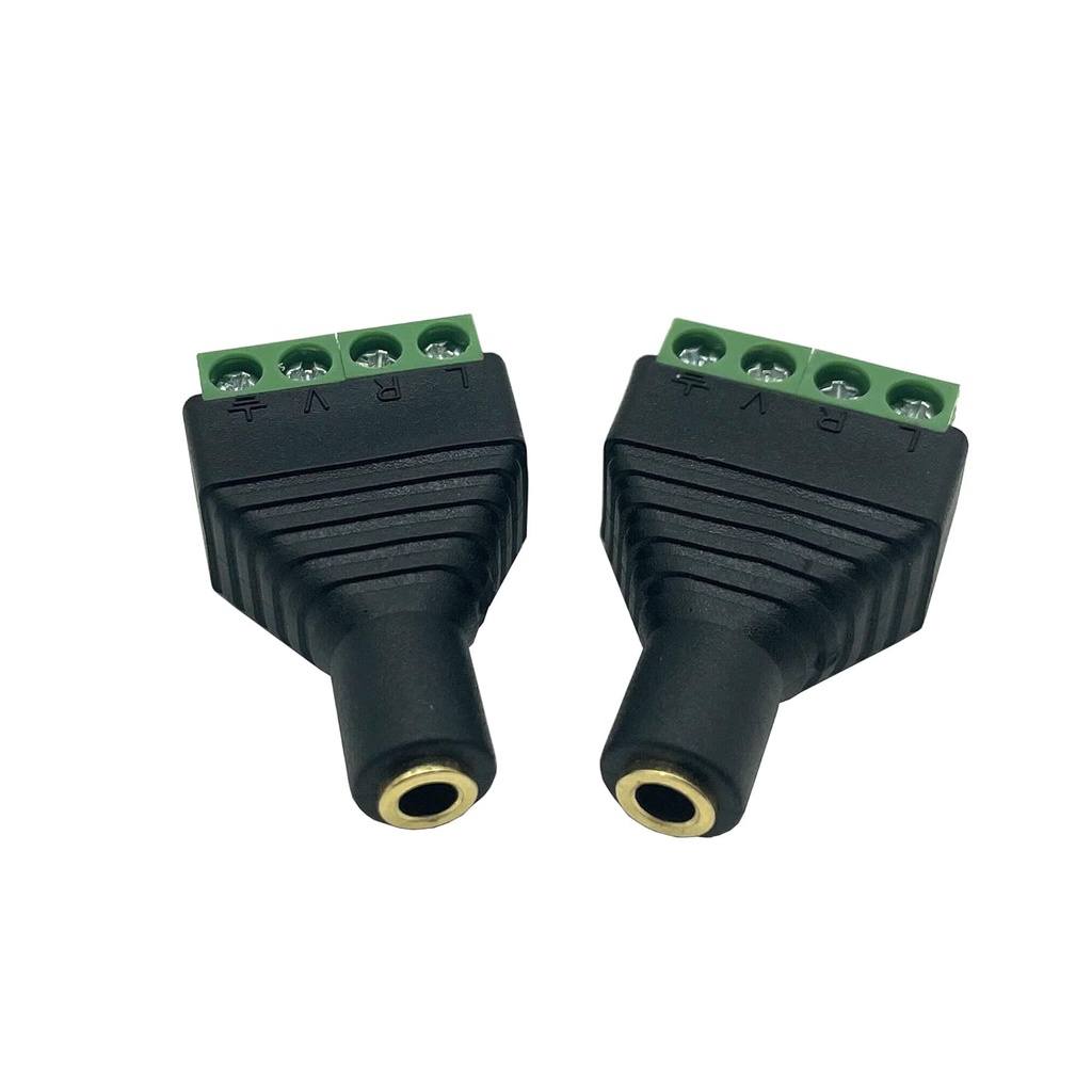 3.5mm 4 Pole TRRS MIC Female to 4-Screw Terminal headphone Adapter ...