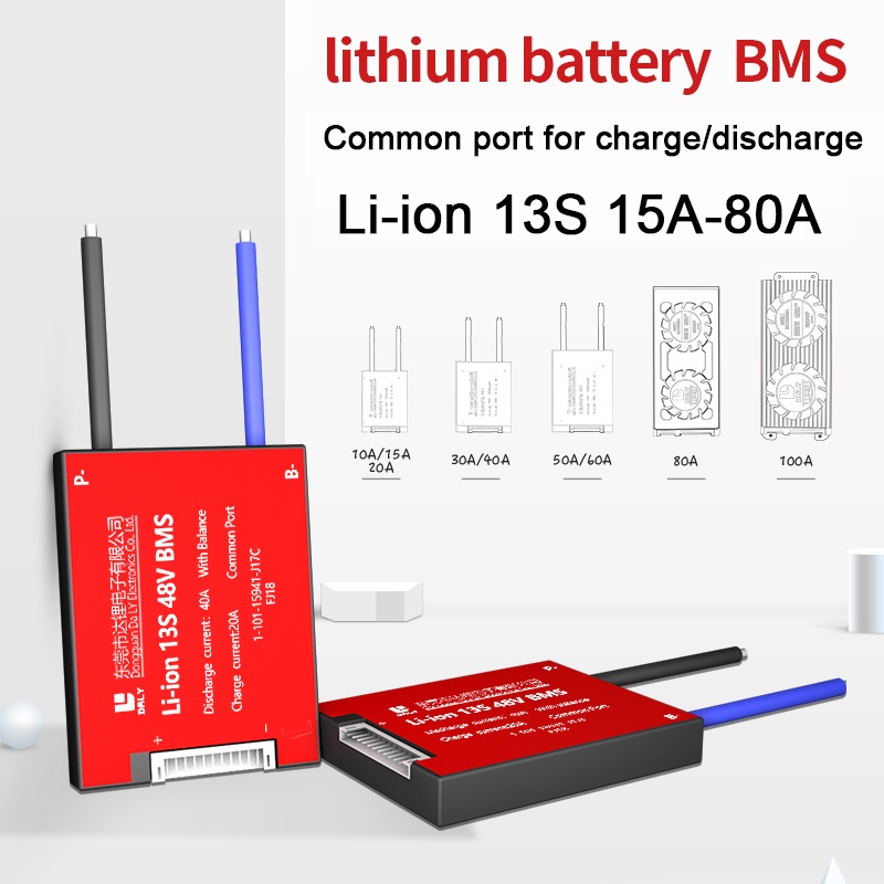 13S 48V 15A-80A 18650 Waterproof BMS Lithium Battery Protection Board ...
