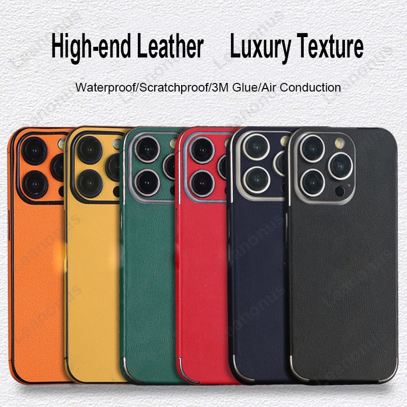 Leather Decal Skin Compatible for iPhone 12 13 Pro Max Mini Back Screen ...