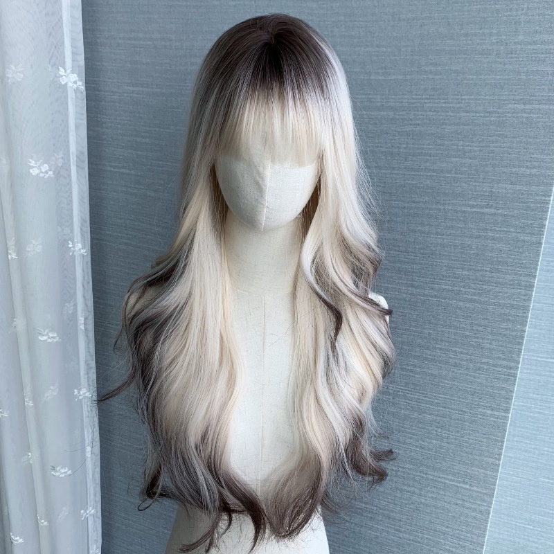 Mga-179 Gradient Wig Female Long Hair New Style Highlight Natural Long ...