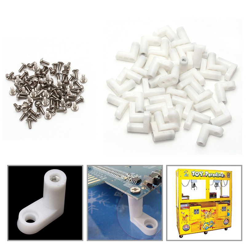40Pcs/Set L-Type Insulated Plastic Spacer Set with Screws for PCB ...