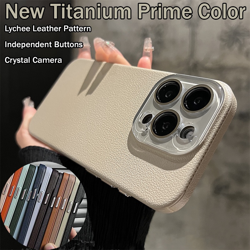 Premium New Titanium Prime Color Lychee Leather Pattern Crystal Camera ...