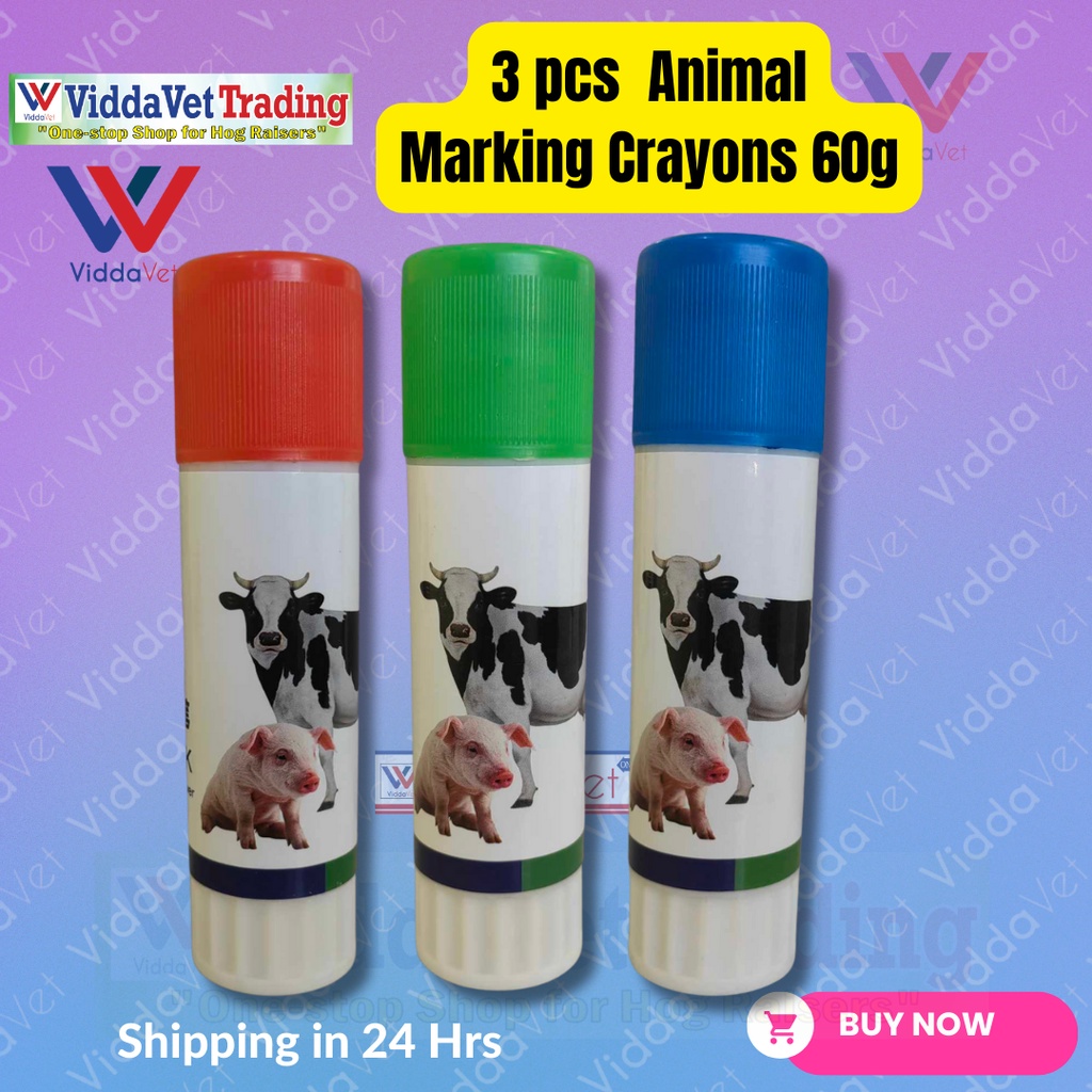 3 pcs Crayon Marker Set for Pigs ass Animal crayon marker set pig ...