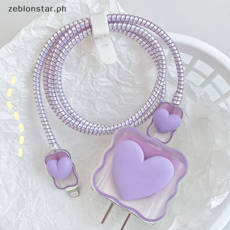 【ZT】 Cute Cable Protector for iPhone Charger with Unique Design 3D Love Heart Data Cable Bite ...