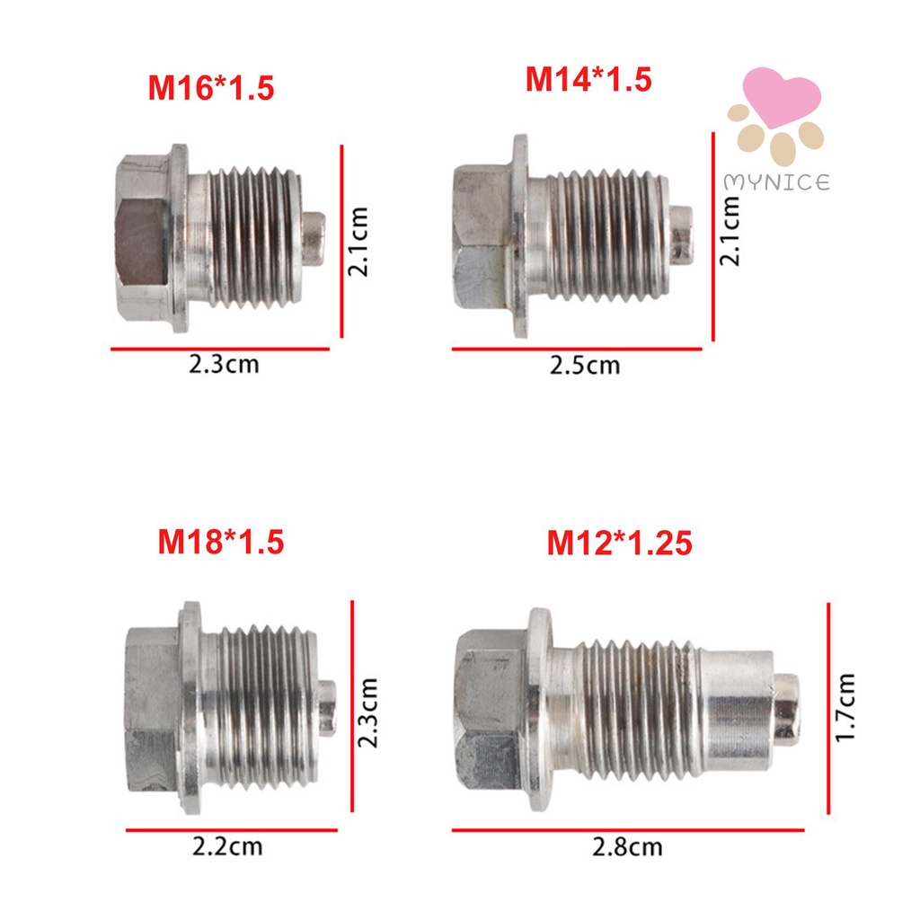 MN M18*1.5 Magnetic Oil Drain Plug, Stainless Steel Drain Plug with Copper Gasket Car Part ...