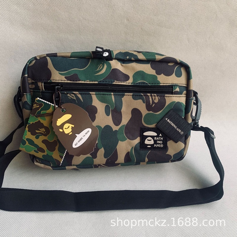 BAPE Shoulder Bag PU Bag Zipper Bag Mobile Phone Bag Men's Crossbody ...